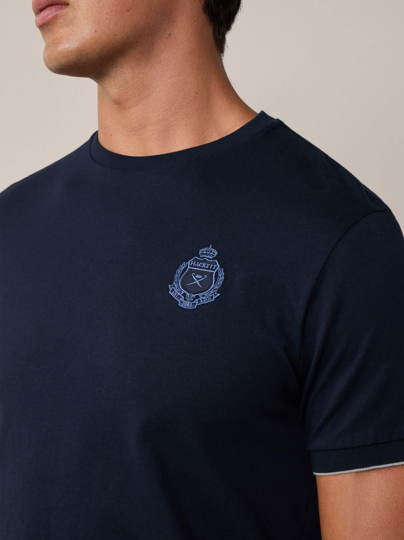 Hackett Mens Midnight Blue Heritage Logo T-Shirt | Designerwear