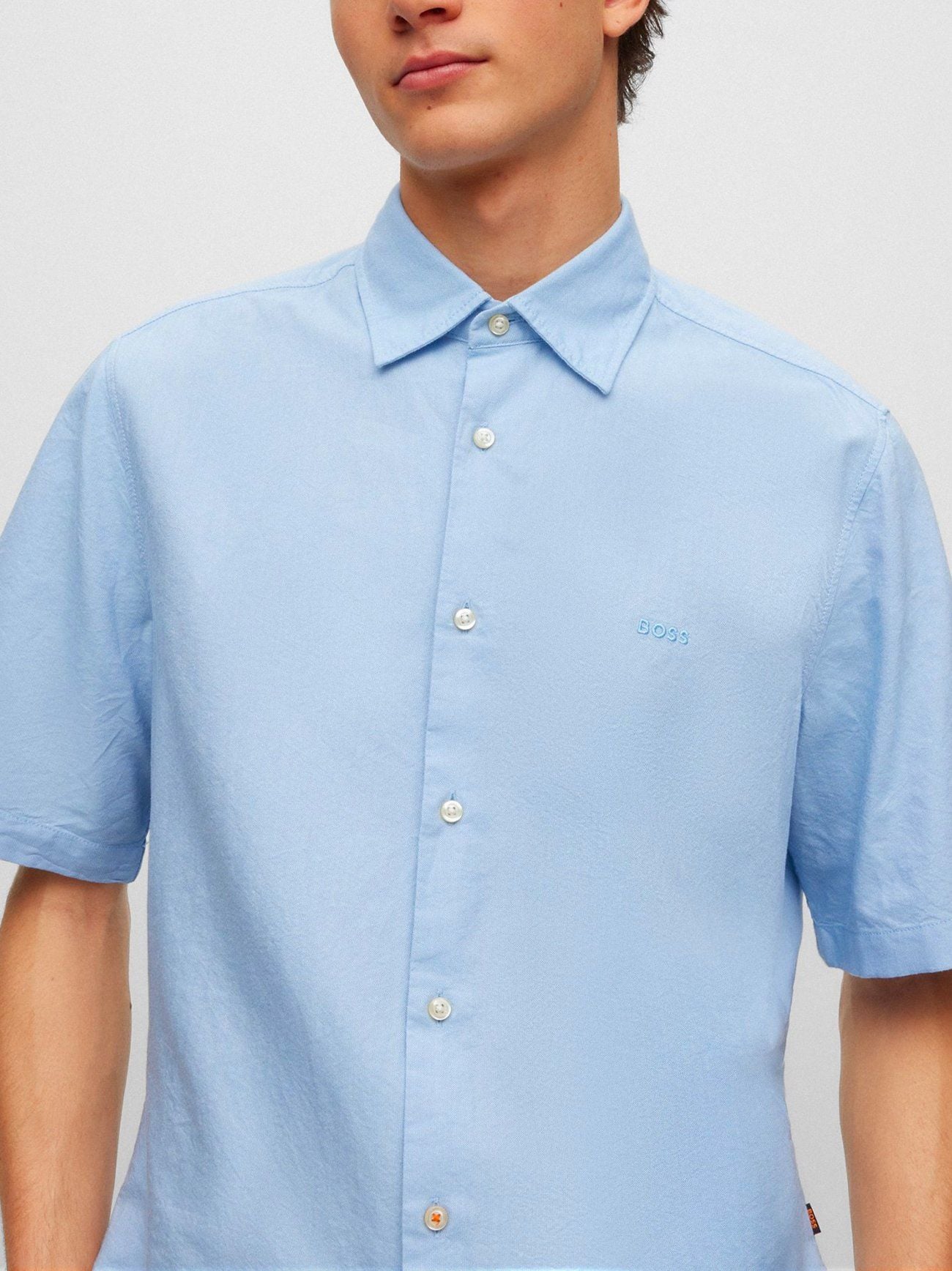 BOSS Open Blue Rash Short Sleeve Shirt | Designerwear | Next Day ...