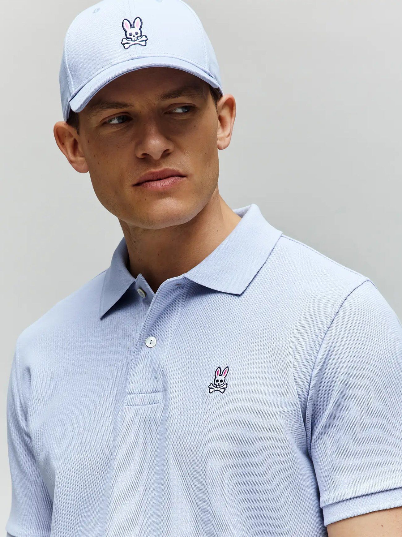 Psycho Bunny Mens Zen Blue Classic Pique Polo Shirt | Designerwear