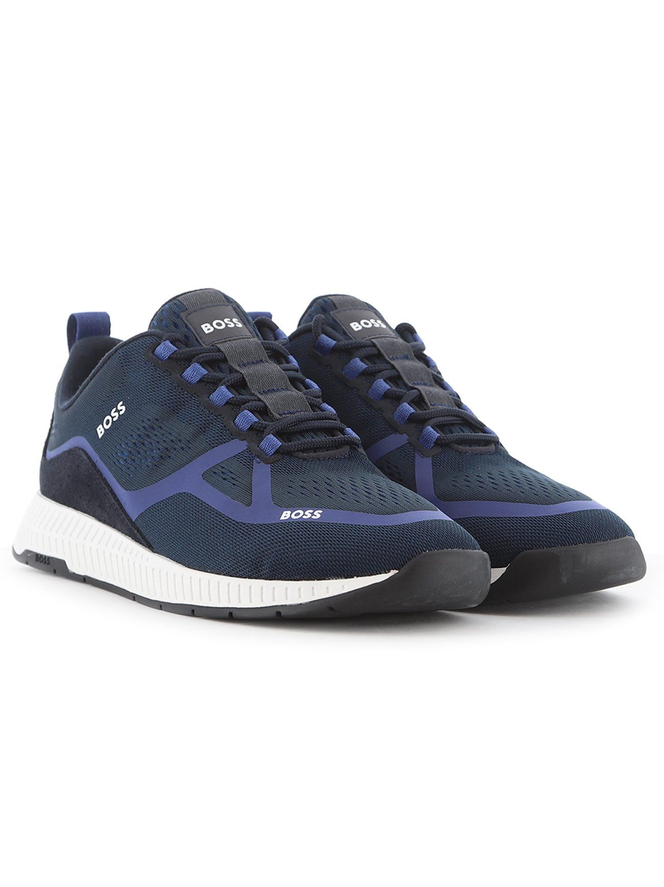 BOSS Open Blue Titanium Runn Sneakers | Designerwear | Signup for an ...