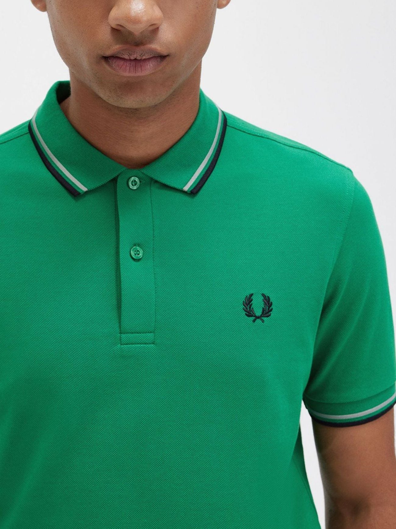 Fred Perry Mens Fred Perry Green Twin Tipped Polo Shirt | Designerwear ...