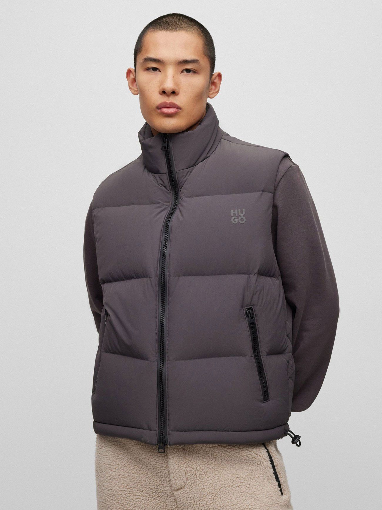 HUGO Mens Dark Grey Birontino2341 Gilet | Designerwear