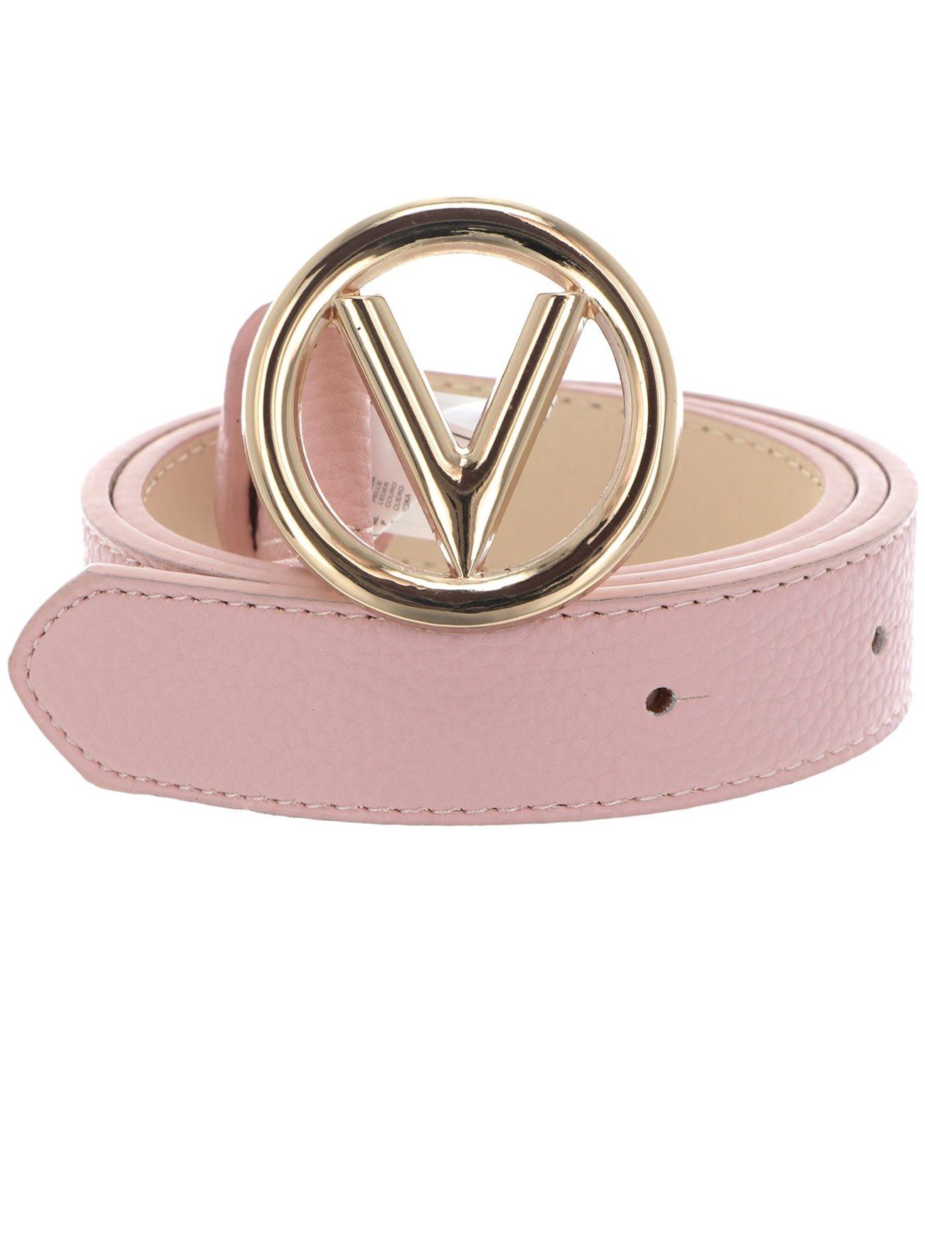 Valentino Womens Powder Gold Round Belt | Designerwear