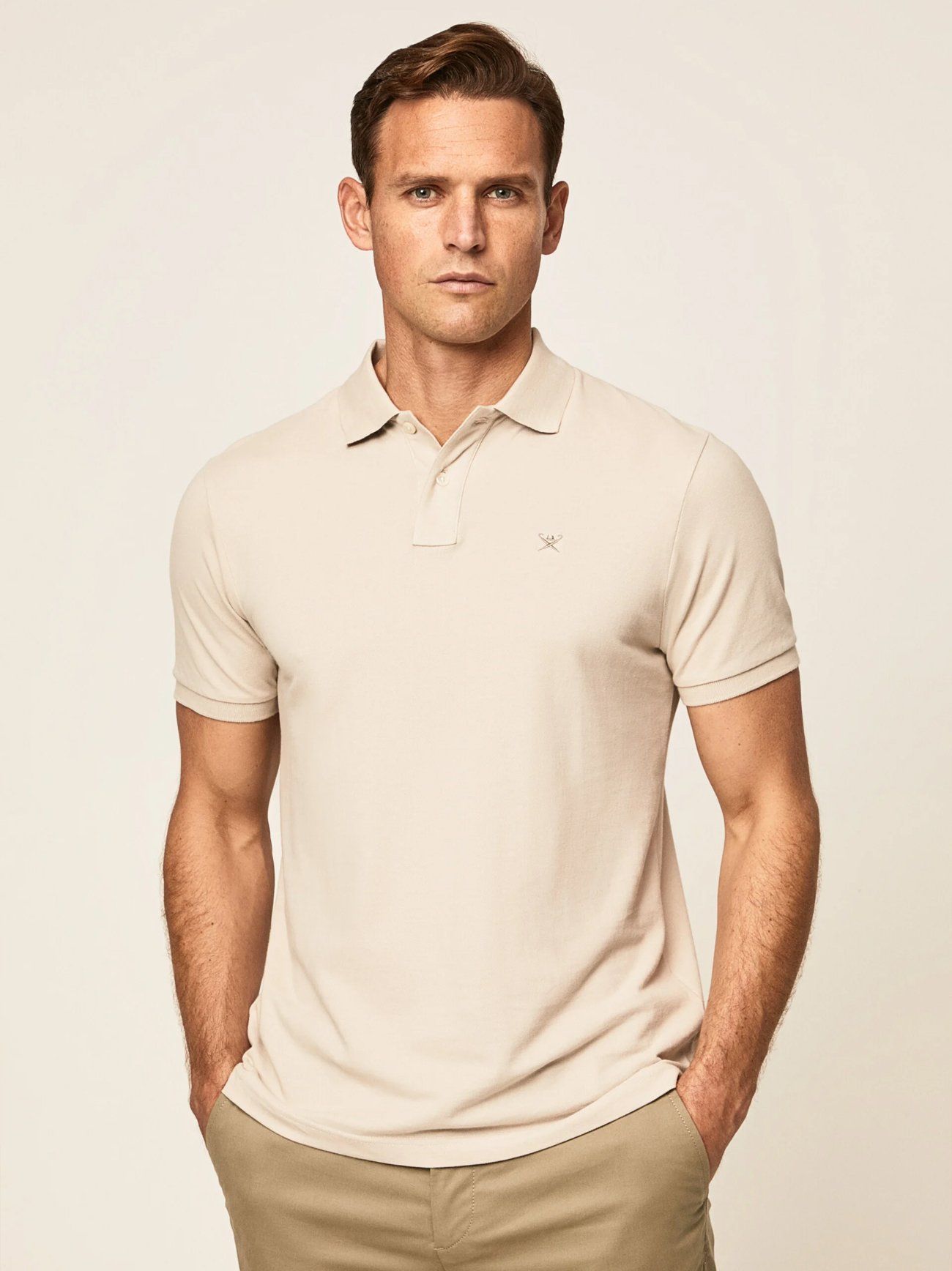 Hackett Mens Silver Lining Slim Fit Logo Polo Shirt | Designerwear ...