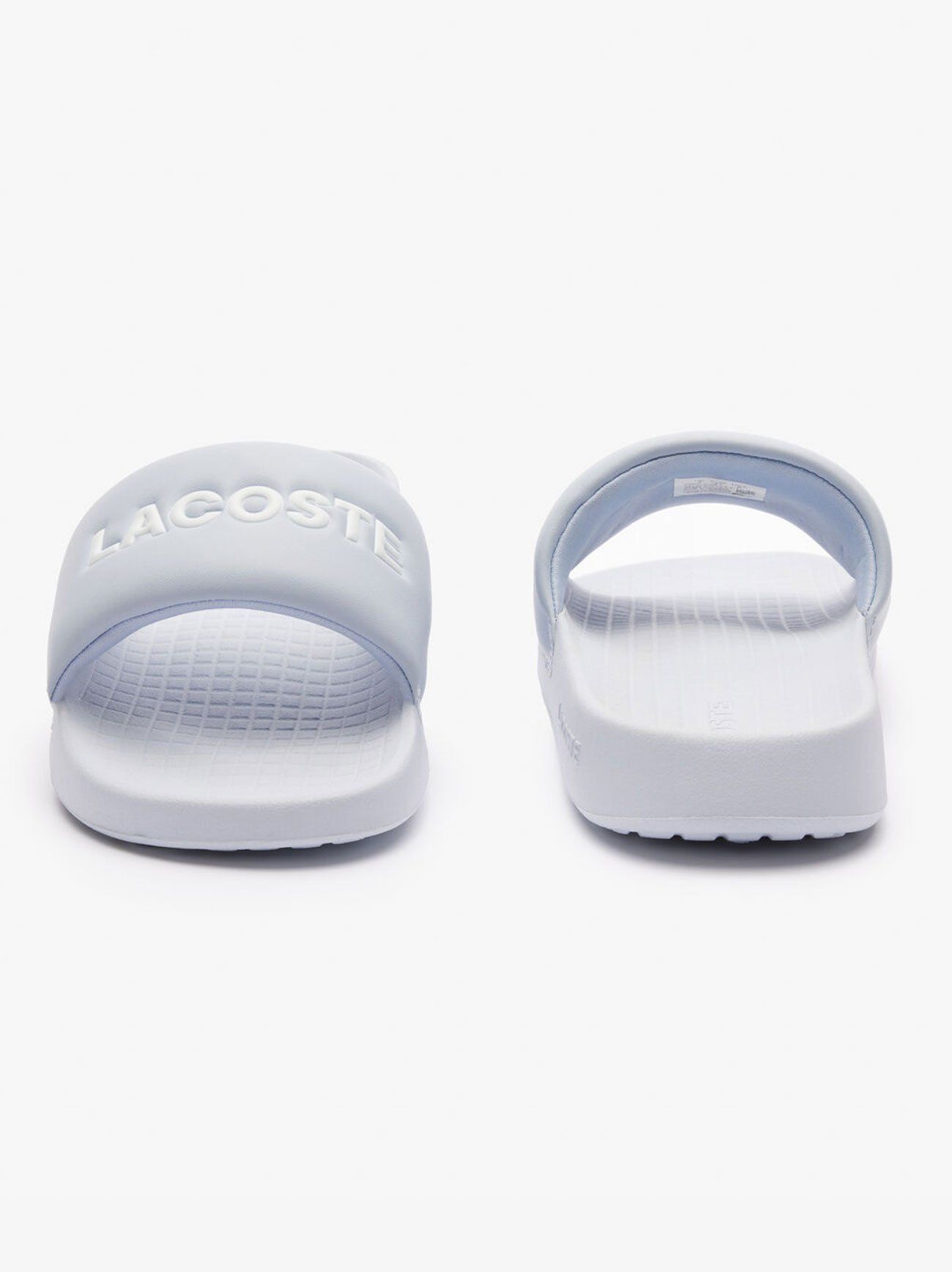 Lacoste Womens Light Blue Branded Slide | Designerwear