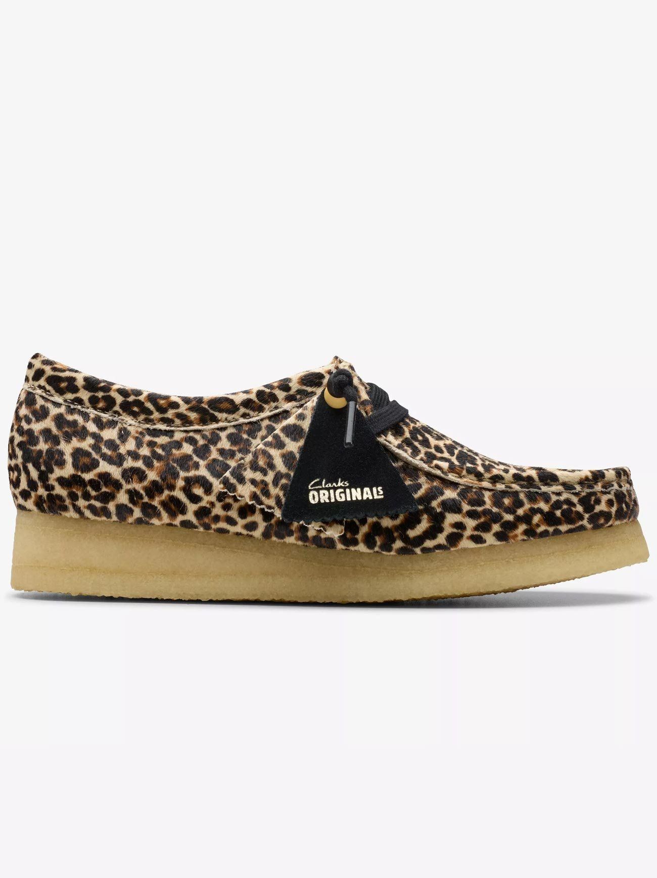 Clarks Originals Womens Leopard Print Wallabee Shoe | Designerwear