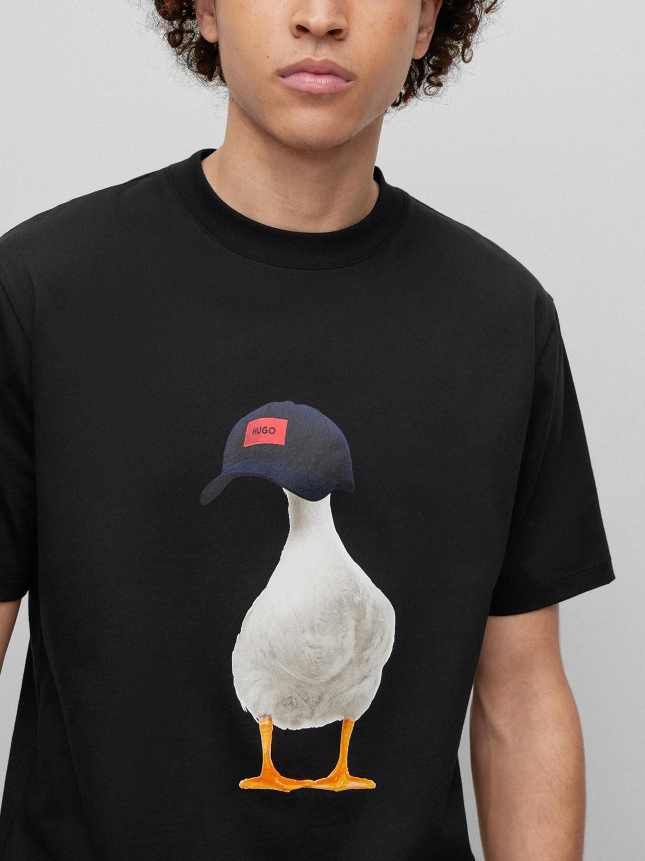 HUGO Black Ducky Print Branded T-Shirt | Designerwear | Signup for an ...