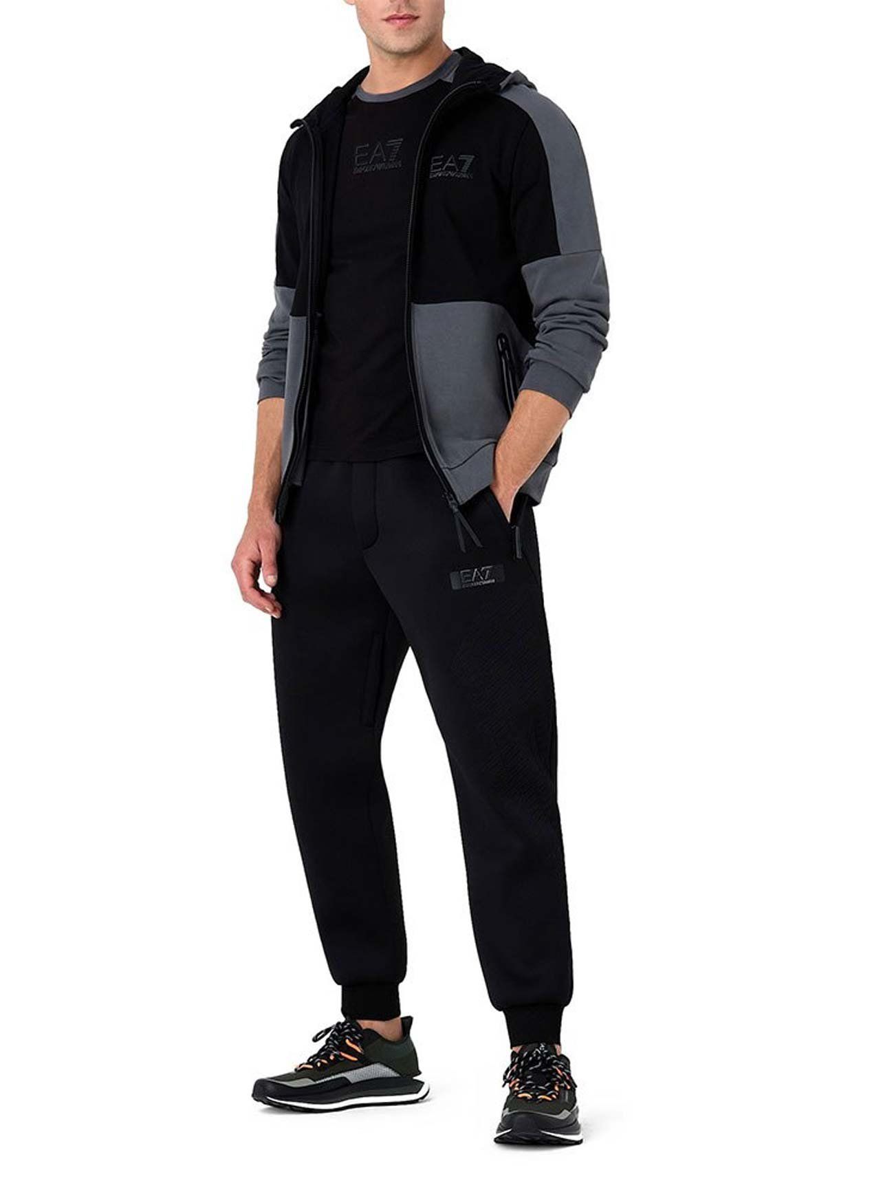 EA7 Mens Iron Gate Logo Hoodie | Designerwear