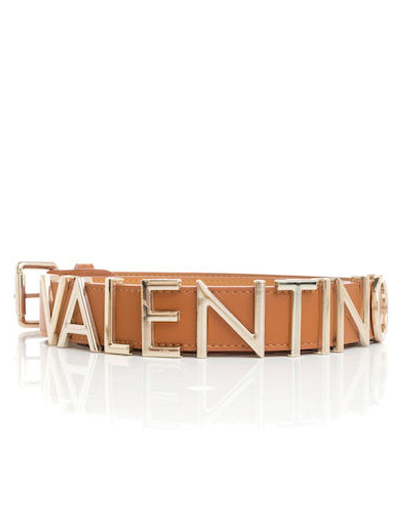 Valentino Womens Leather Gold Emma Belt | Designerwear