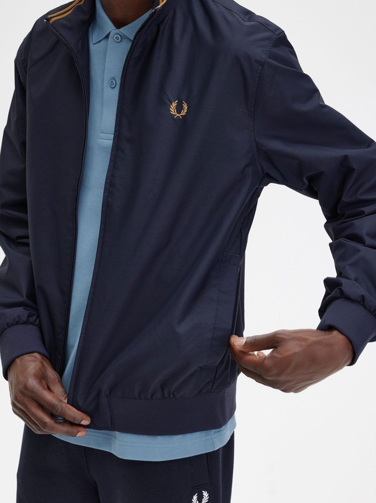 Fred Perry Mens Navy Brentham Jacket | Designerwear
