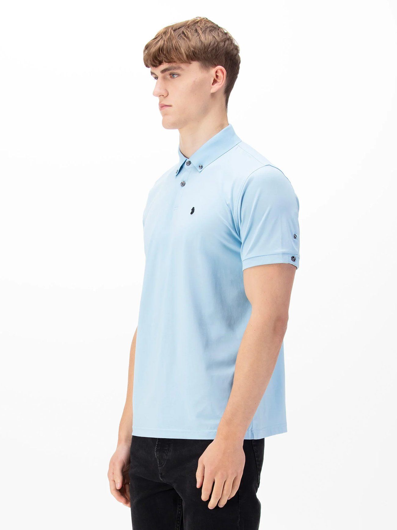 Luke 1977 Mens Sky Blue Macau Regular Fit Polo Shirt | Designerwear