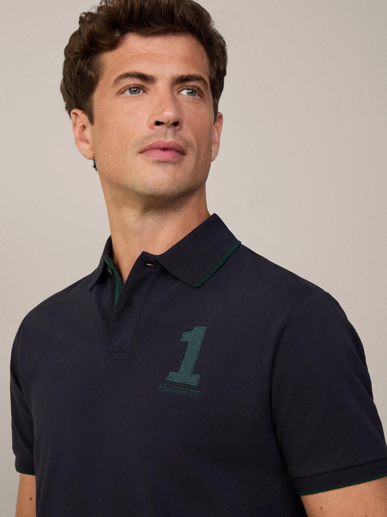 Hackett Mens Midnight Blue Heritage Number Polo Shirt | Designerwear