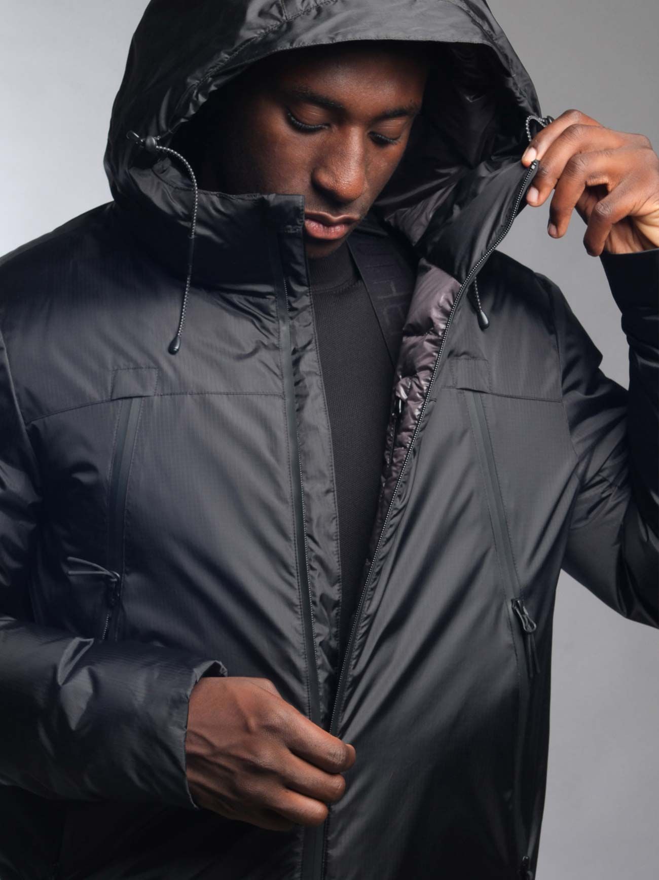 Outhere Mens Black Ripstop Jacket | Designerwear