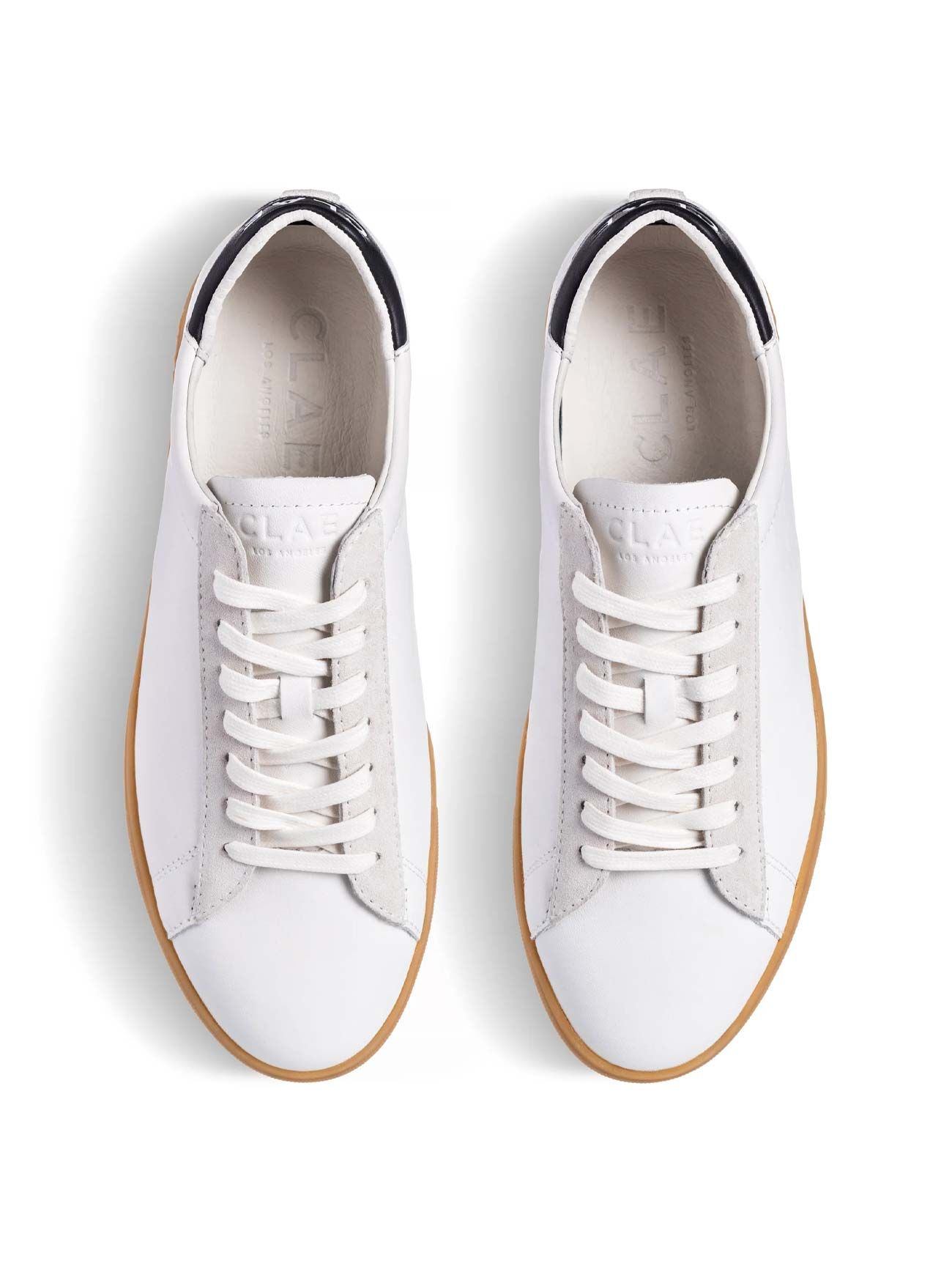 CLAE Footwear Mens White Black Light Gum Bradley Trainer | Designerwear