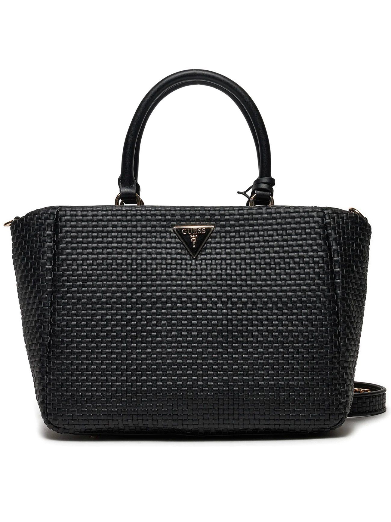 GUESS Womens Black Etel Girlfriend Satchel Bag | Designerwear