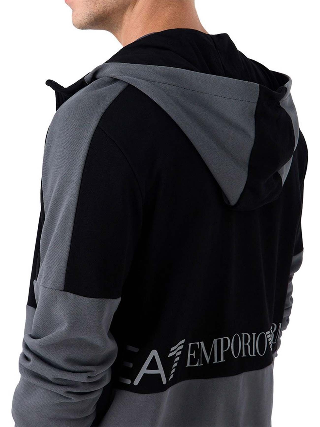 EA7 Mens Iron Gate Logo Hoodie | Designerwear