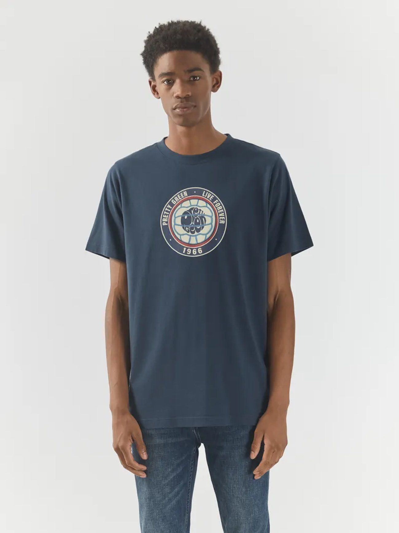 Pretty Green NAVY 1966 RINGER T-Shirt | Designerwear | Buy Now Pay ...
