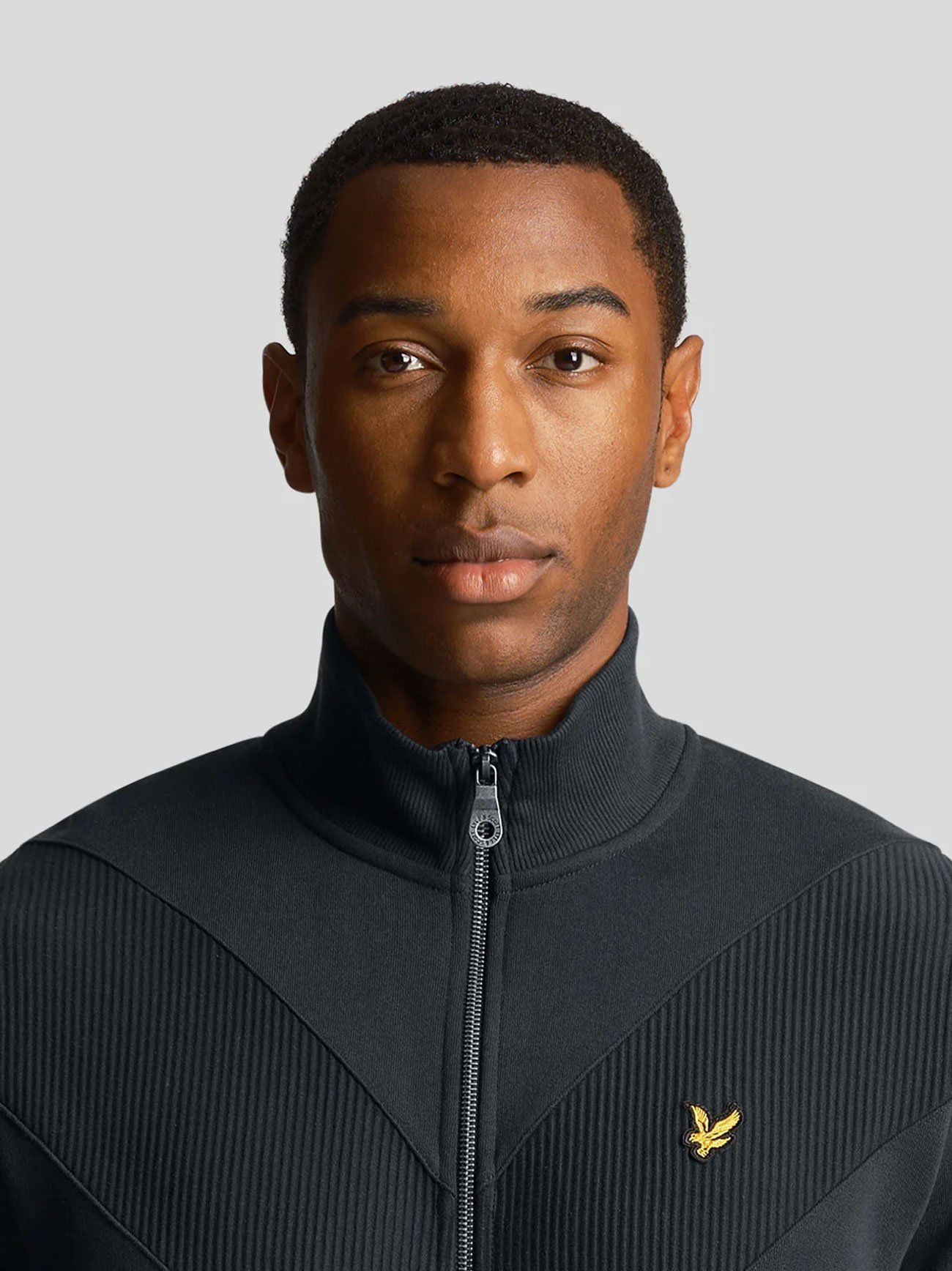 Lyle and Scott Mens Black Ice Chevron Zip Through Track Jacket ...