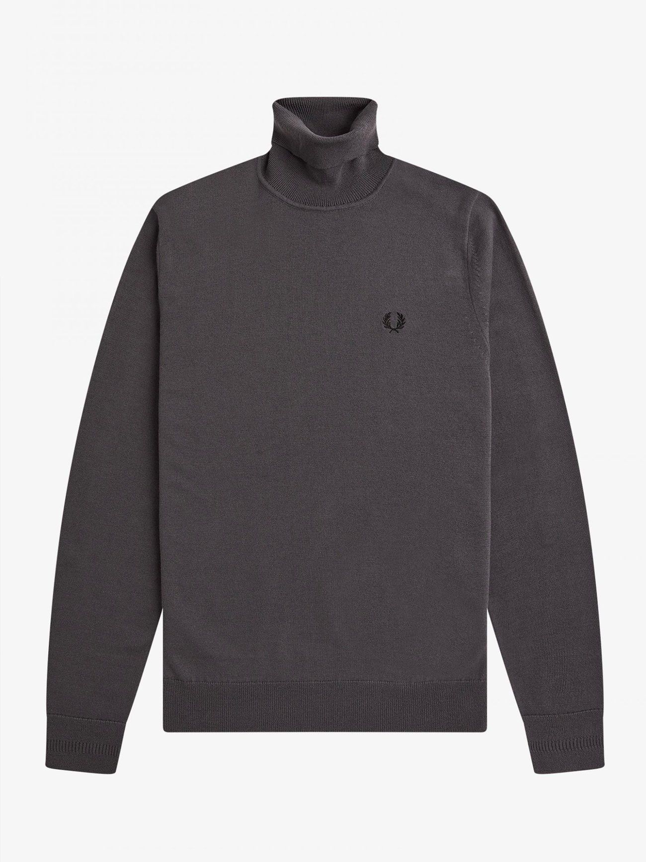 Fred Perry Gunmetal Roll Neck Jumper | Designerwear | Buy Now Pay Later ...