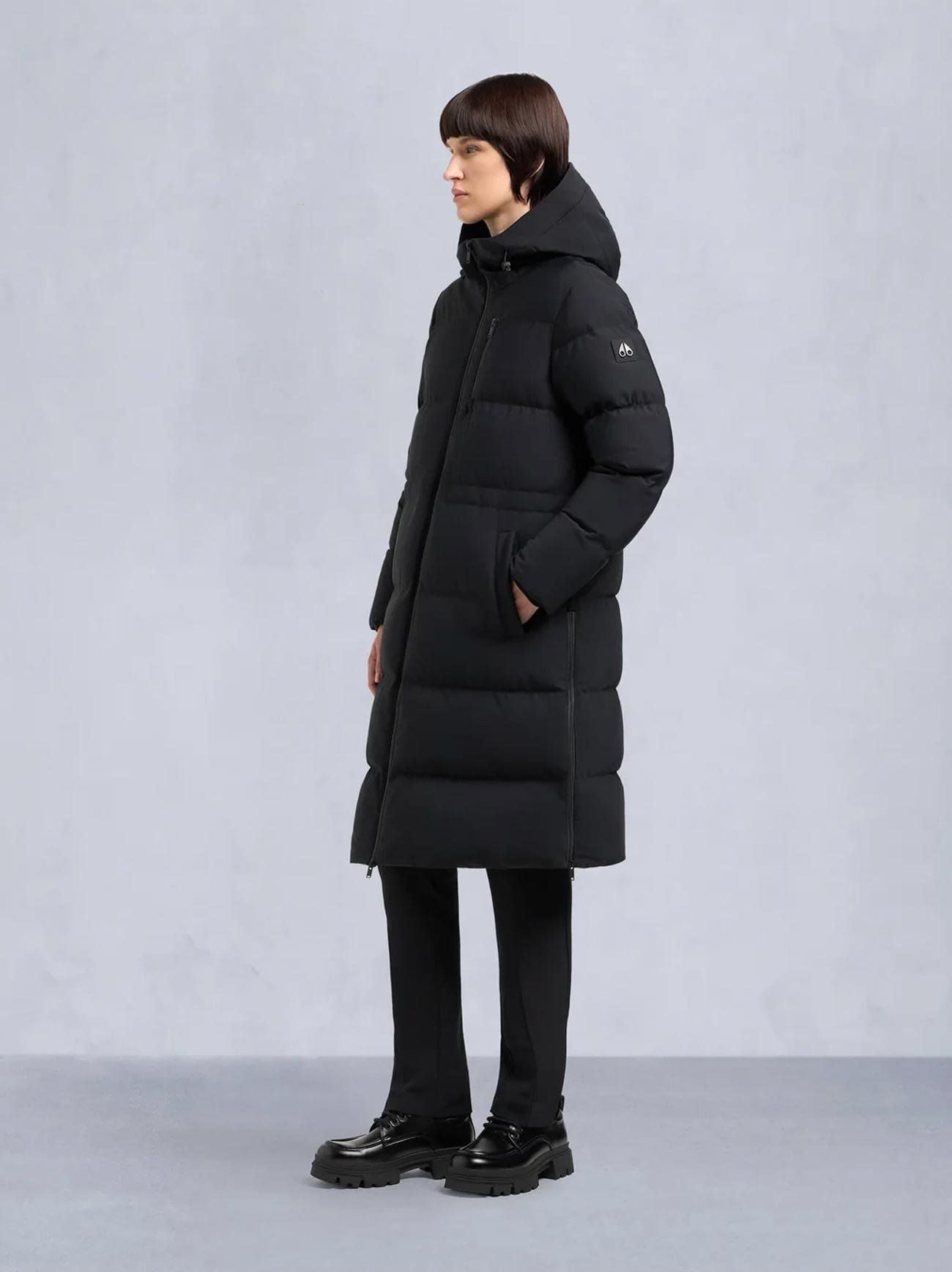 Moose Knuckles Womens Black Lenin Parka Jacket | Designerwear