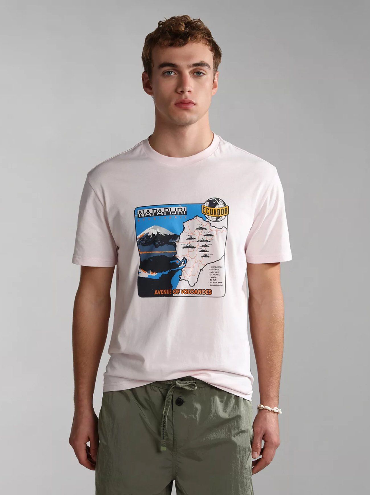 NapapijrI Mens Light Pink Sangay T-Shirt | Designerwear | Hassle Free ...