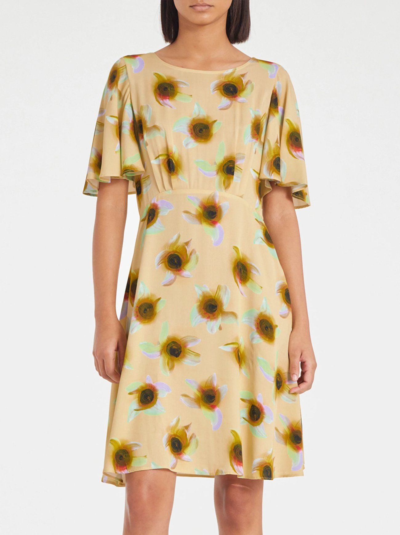 Paul Smith Womens Yellow Patterned Dress | Designerwear