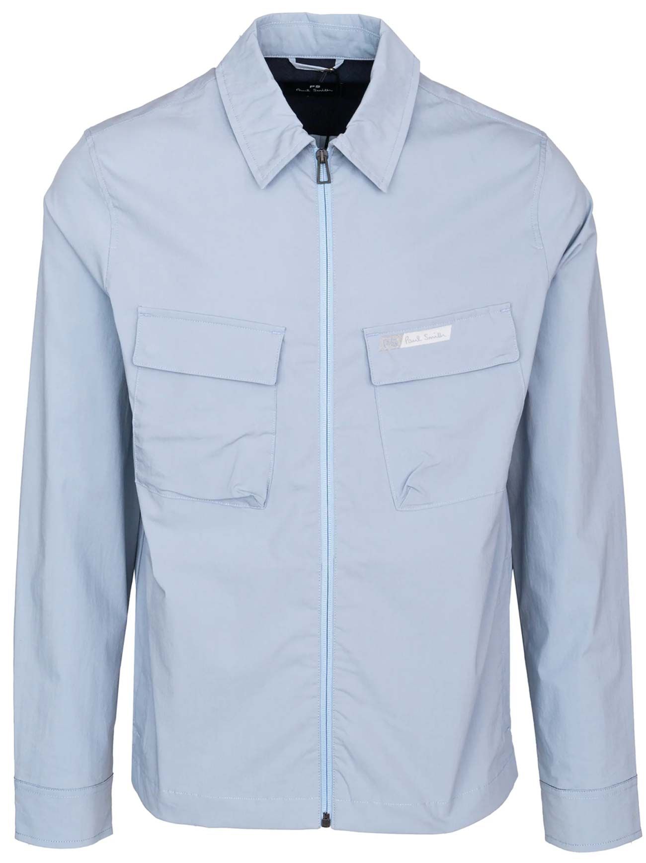 Paul Smith Mens Blue Zip Overshirt | Designerwear