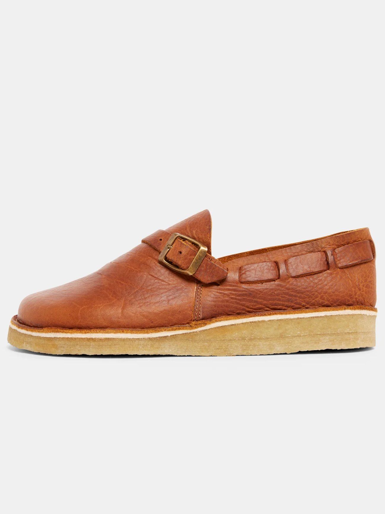 Yogi Chestnut Brown Corso Leather Buckle Monk Shoe | Designerwear ...
