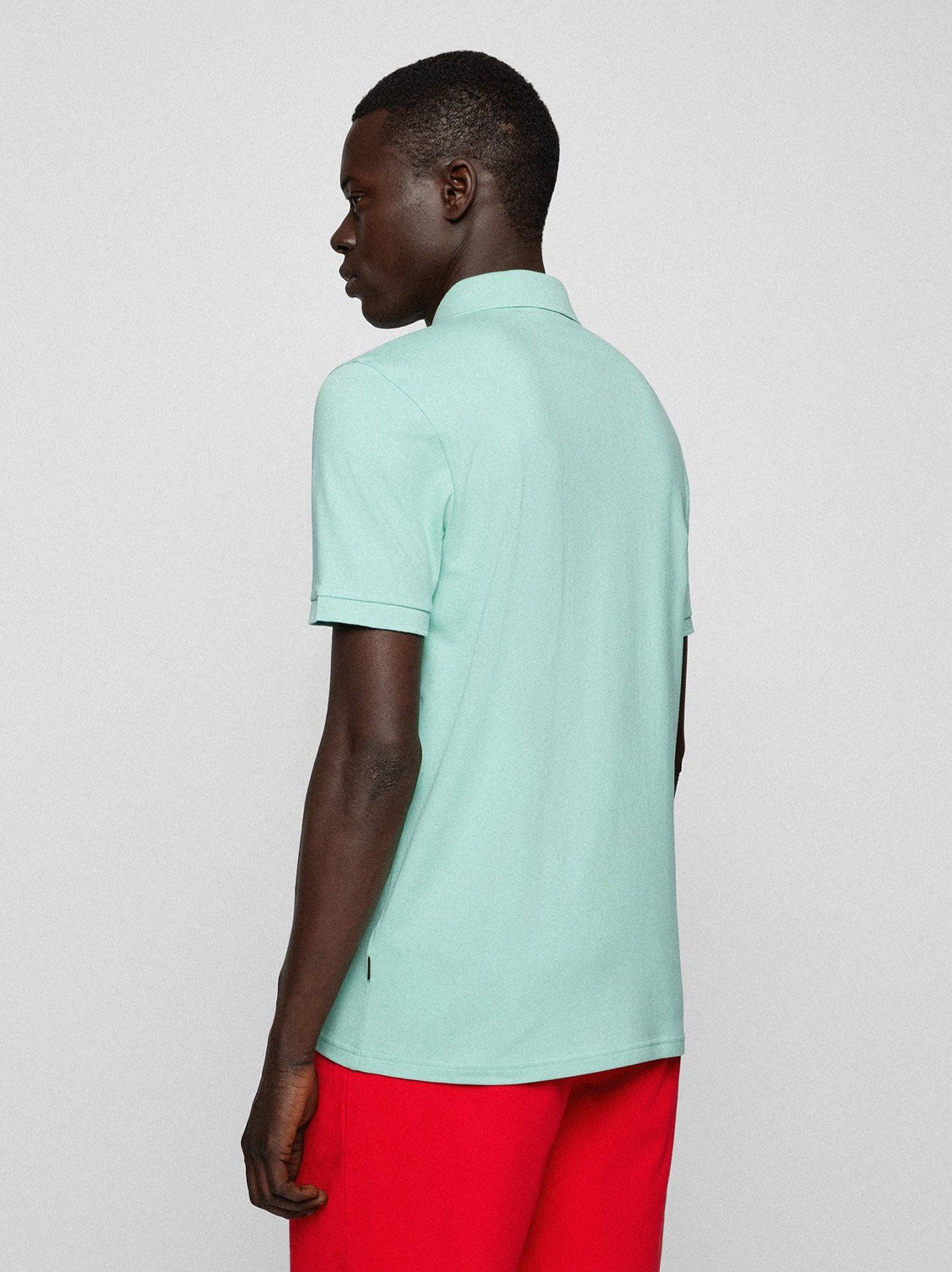 BOSS Light Pastel Green Passenger Logo Patch Polo Shirt | Designerwear ...