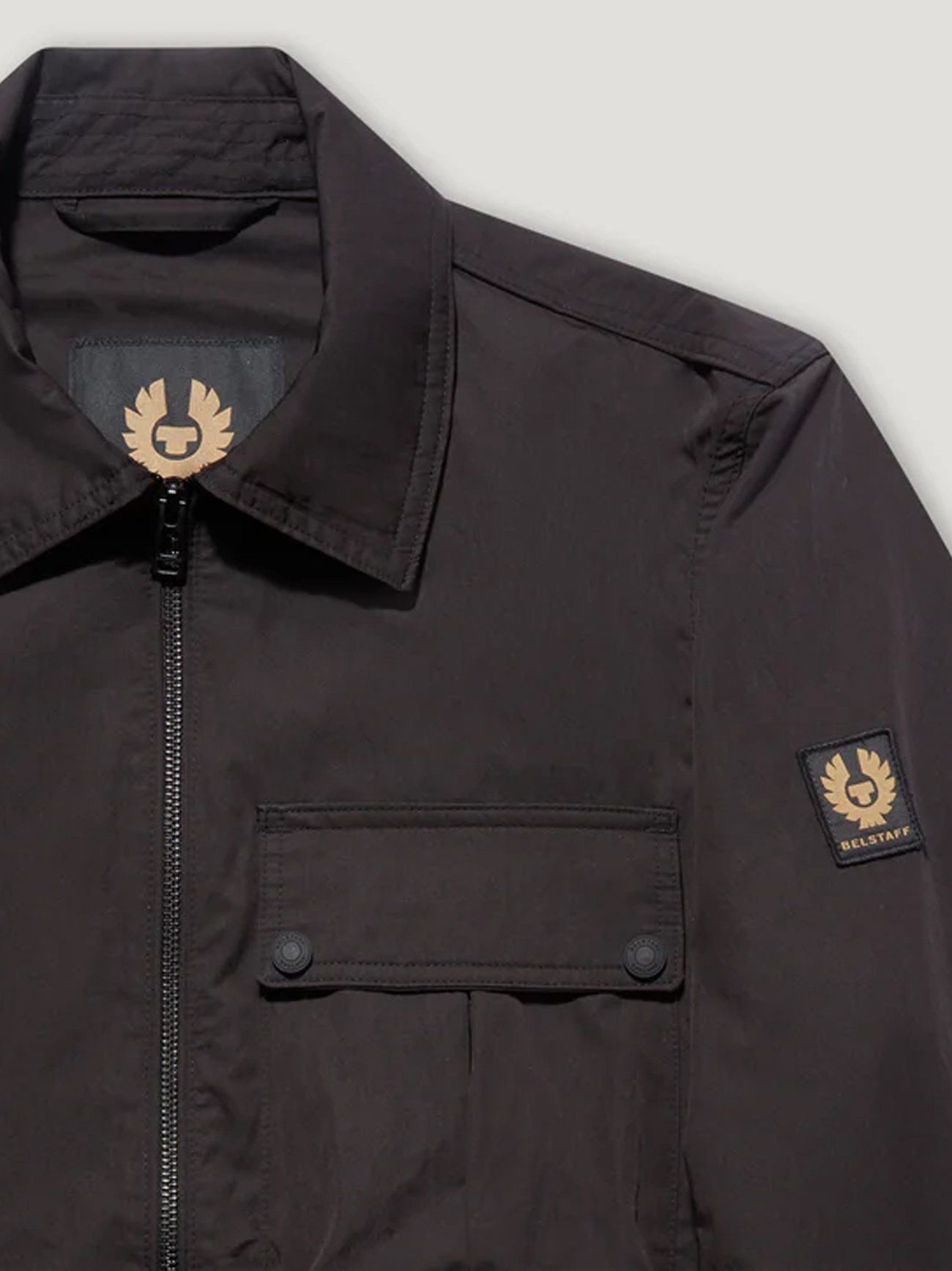 Belstaff Mens Black Drome Overshirt | Designerwear