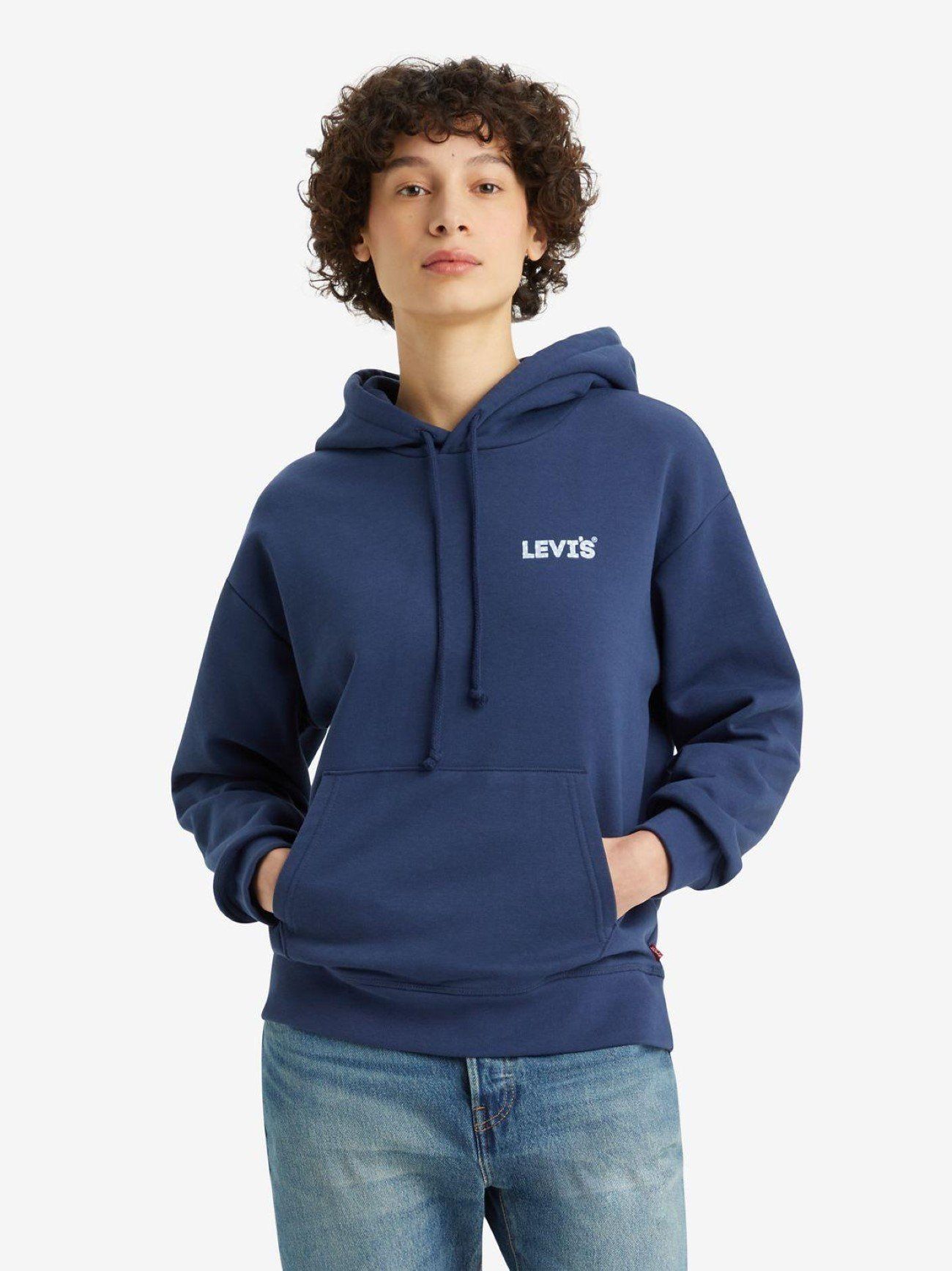 Levi's Womens Hoodie Hl Logo Scattered Floral Naval Academy Lsegraphic ...