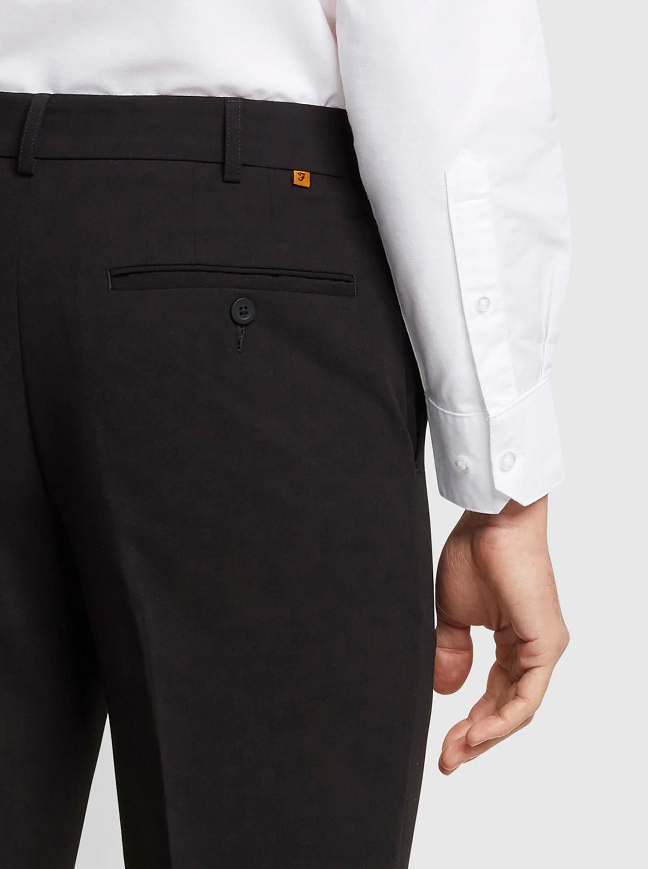 Farah Mens Black Roachman Four Way Stretch Trouser | Designerwear
