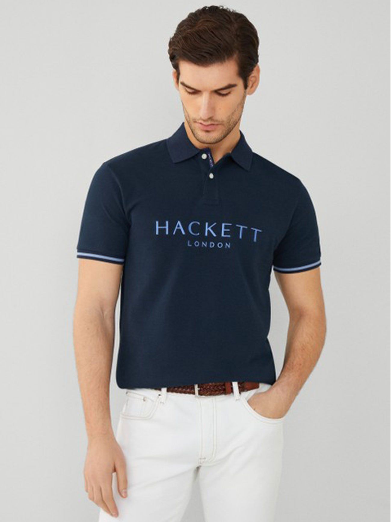 Hackett Mens Navy Heritage Classic Polo Shirt | Designerwear