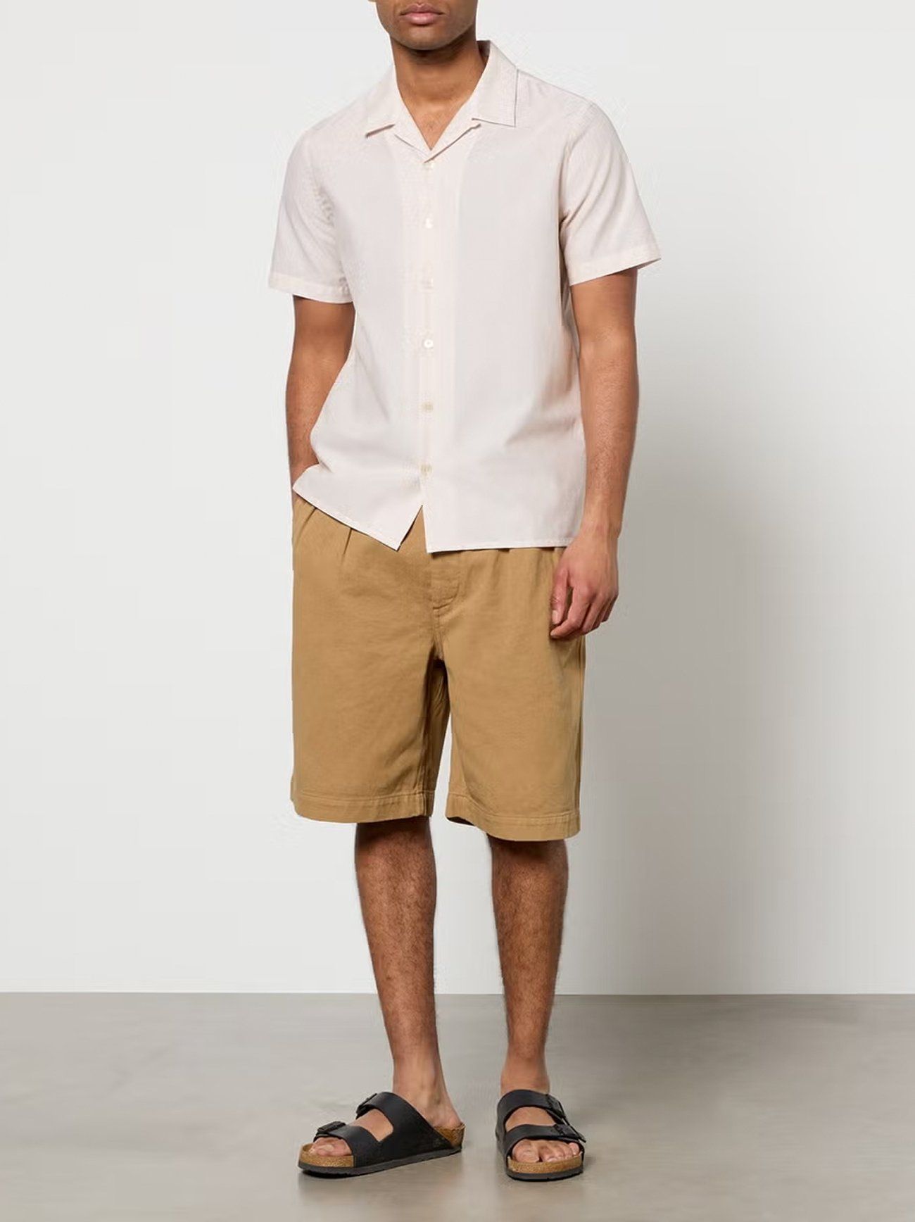 Paul Smith Mens Light Beige Short Sleeve Regular Fit Shirt | Designerwear