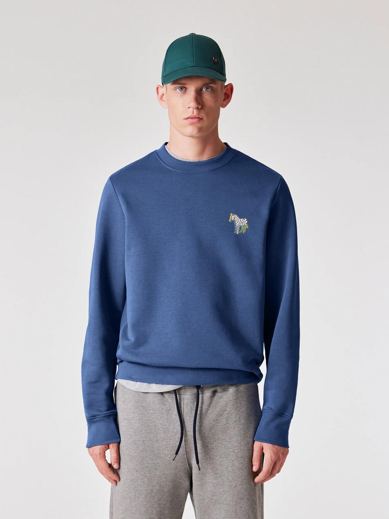 Paul Smith Mens Cobalt Blue Regular Fit Zebra Puff Sweatshirt ...
