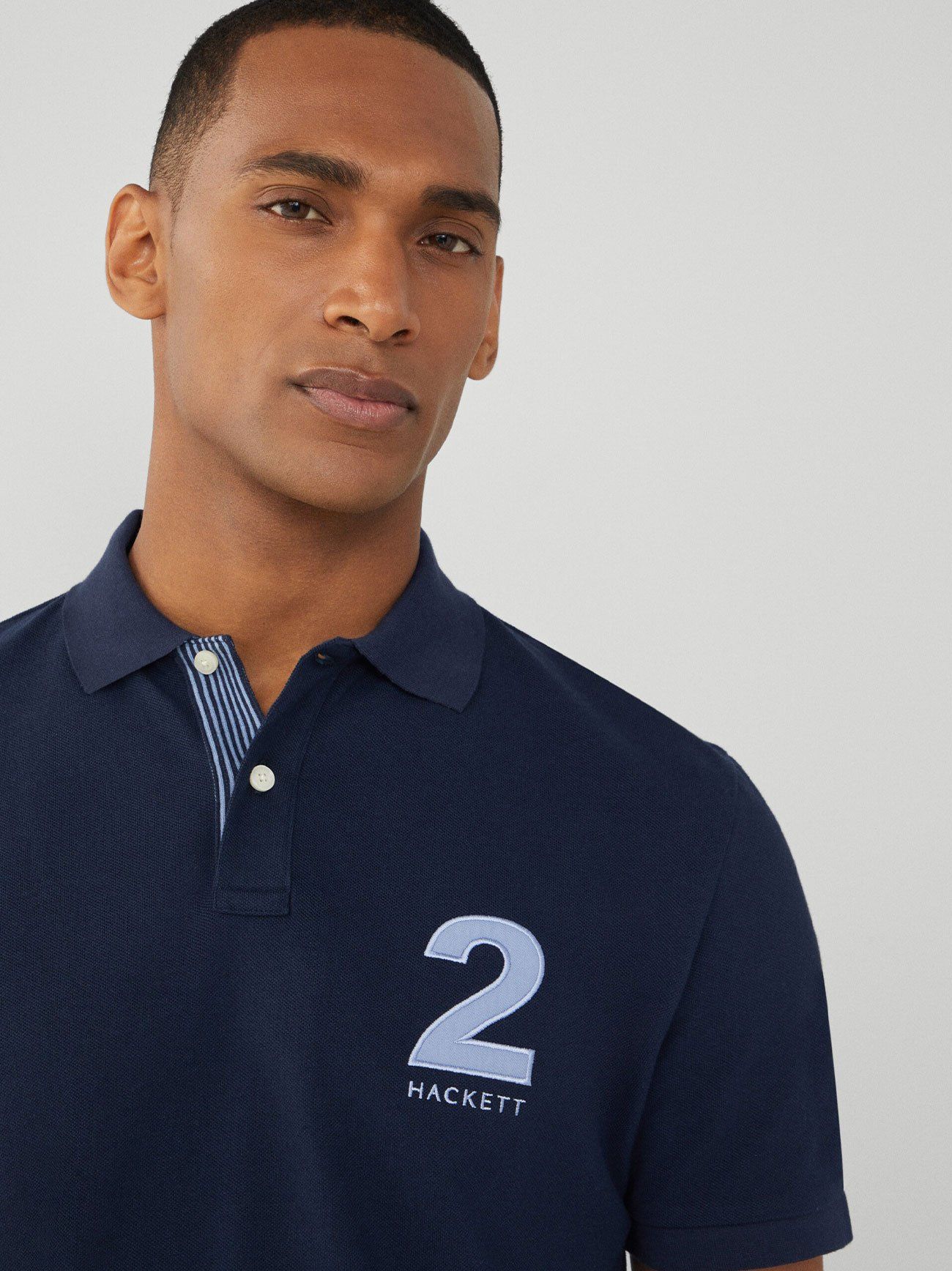 Hackett Mens Navy Heritage Number Polo Shirt | Designerwear