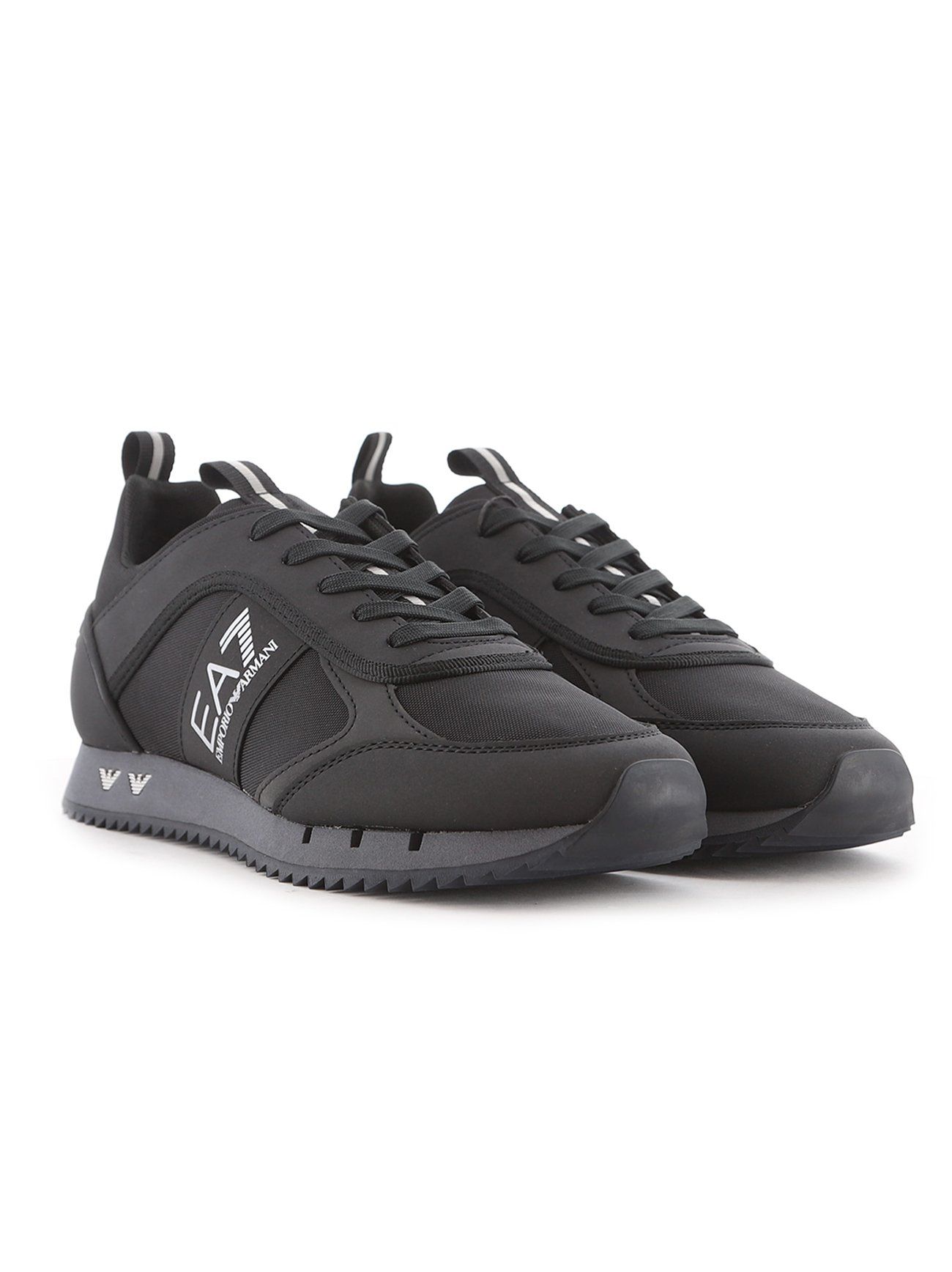 EA7 Black Iron Gate Silver Evolution Sneaker | Designerwear | Signup ...