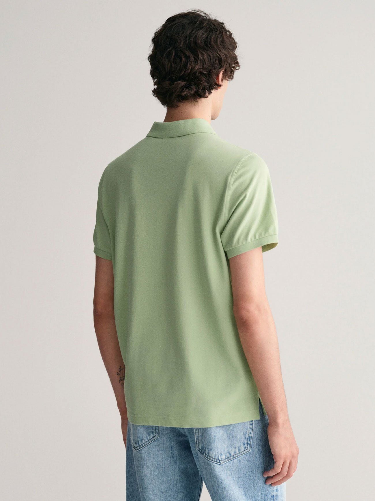GANT Mens Milky Matcha Regular Fit Shield Polo Shirt | Designerwear