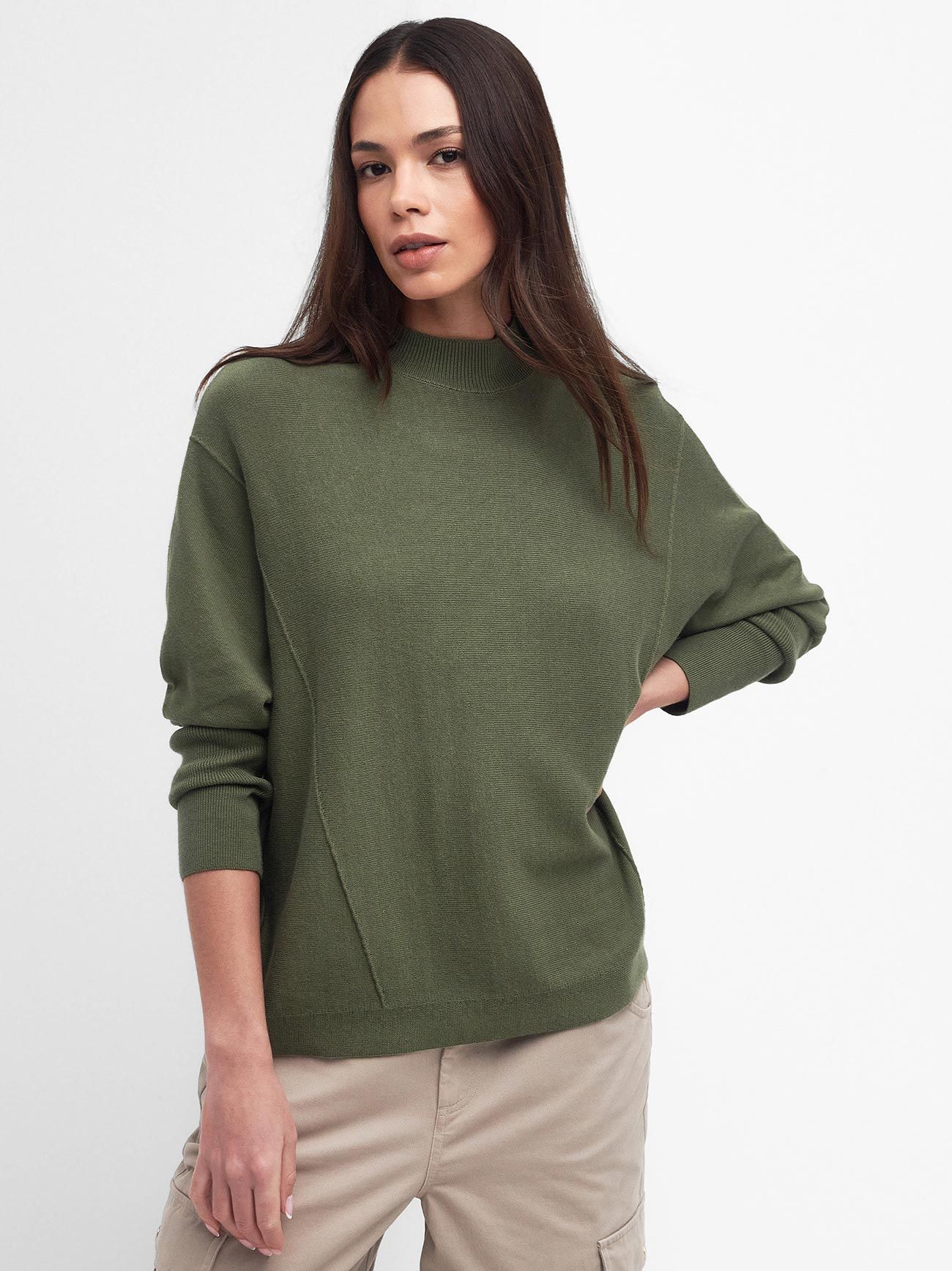 Barbour Womens Green Smoke Roland Jumper | Designerwear