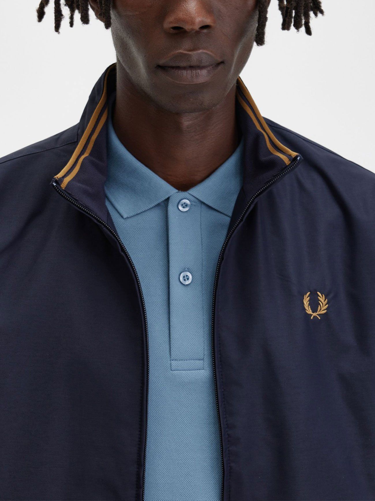 Fred Perry Mens Navy Brentham Jacket | Designerwear