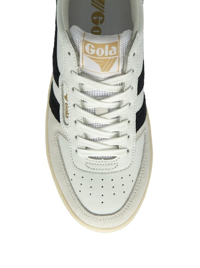 Gola Womens White Black Gold Gola Hawk Trainer | Designerwear