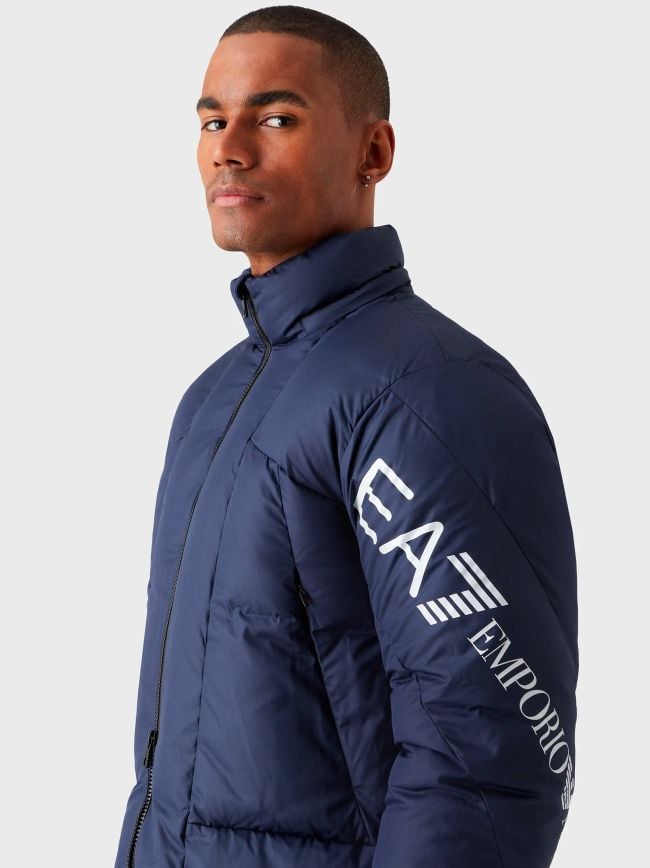 EA7 Navy Blue Puffer Jacket | Designerwear | Buy Now Pay Later Options ...