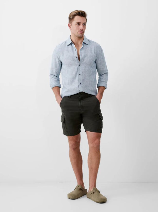 French Connection Mens Olive Ripstop Cargo Short | Designerwear