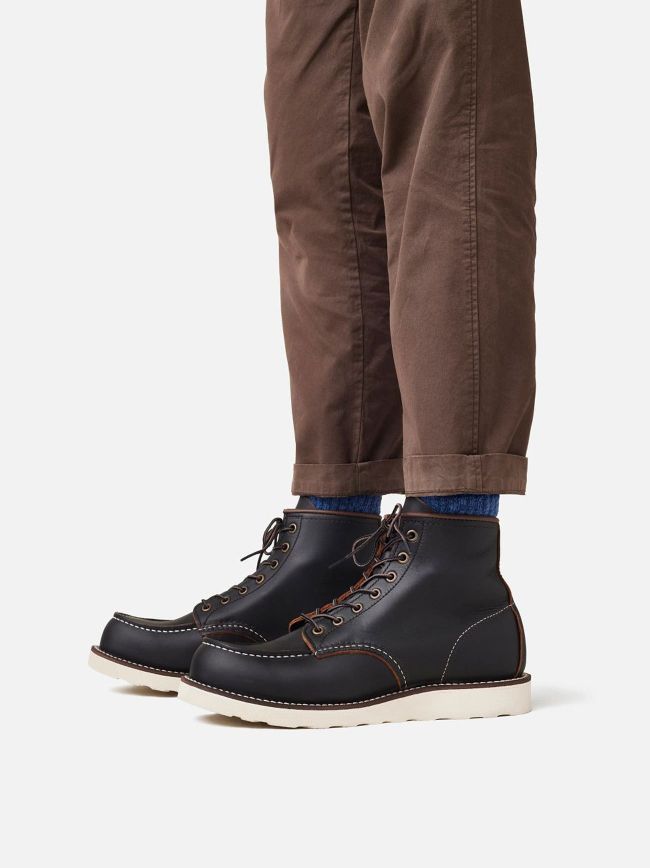 Red Wing Mens Black Prairie Classic Moc Toe Boot | Designerwear