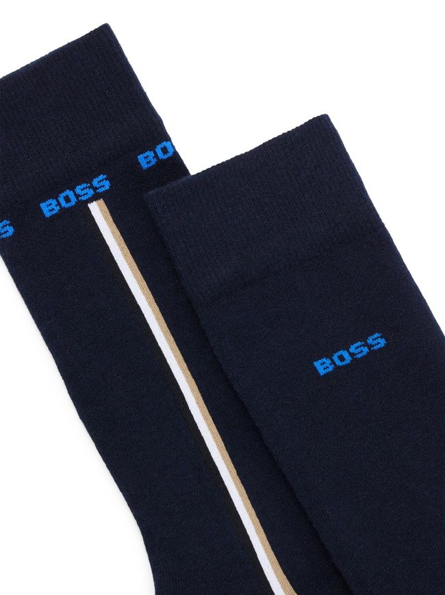 BOSS Mens Dark Blue 2-Pack RS Iconic Sock | Designerwear