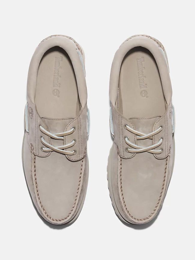 Timberland Mens Light Taupe Nubuck Authentic Boat Shoe | Designerwear
