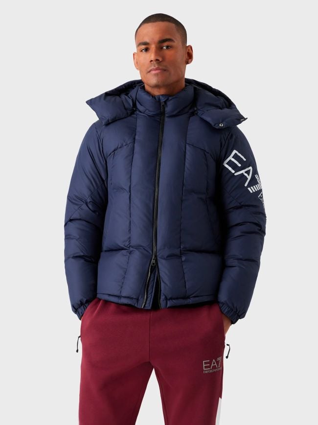 EA7 Navy Blue Puffer Jacket | Designerwear | Buy Now Pay Later Options ...