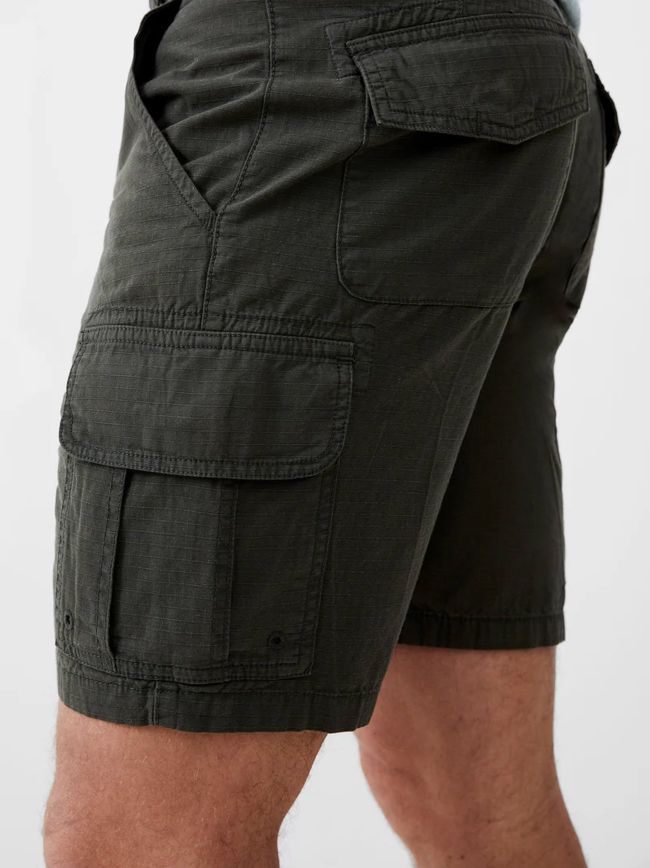 French Connection Mens Olive Ripstop Cargo Short | Designerwear