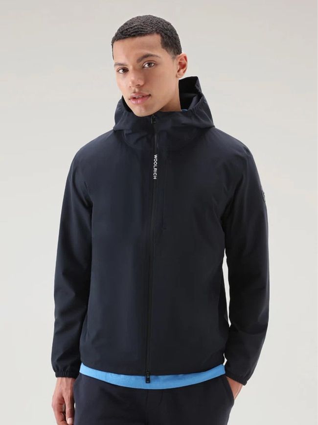 Woolrich Mens Melton Blue Pacific Two Layers Jacket | Designerwear ...