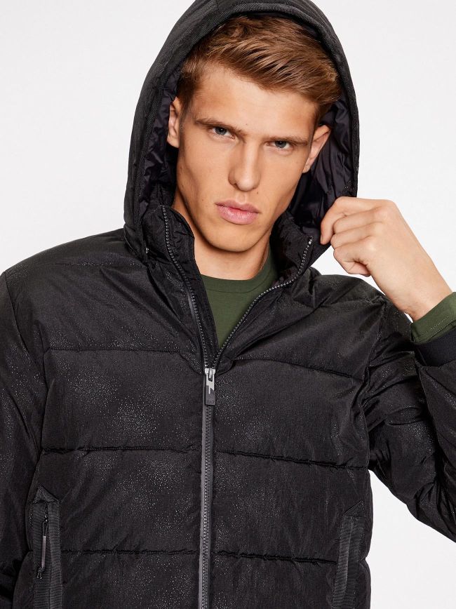 EA7 Mens Black Down Puffer Jacket | Designerwear